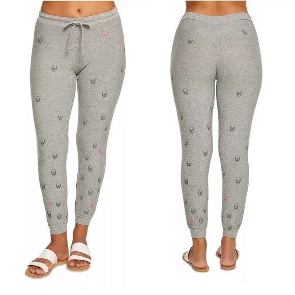 Chaser | Pants & Jumpsuits | Chaser New Heather Gray Skull Jogger Pants ...